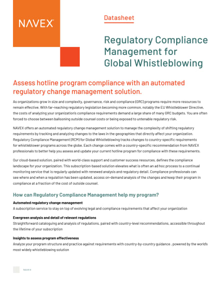 Regulatory Compliance Management for Global Whistleblowing | NAVEX